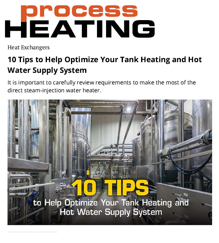 Steam Injection Water Heater | Tank Heating | Vessel Heating | ProSonix